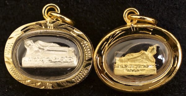 Small Gold/White Tuesday Birthday Buddha Pendant - Thai Amulet - Thai ...