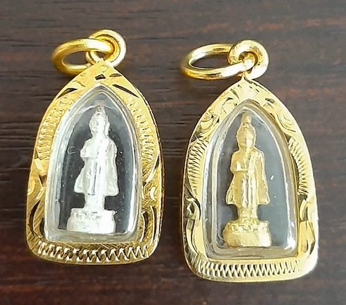 Small Gold Monday Birthday Buddha Pendant - Thai Amulet - Thai Amulet ...