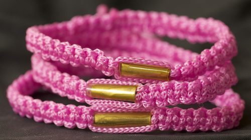 3 Bright Pink Blessed Theravada Thai Sai Sin Buddhist Bracelets