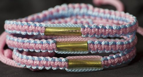 3 Blue and Pink Theravada Thai Sai Sin Buddhist Bracelets